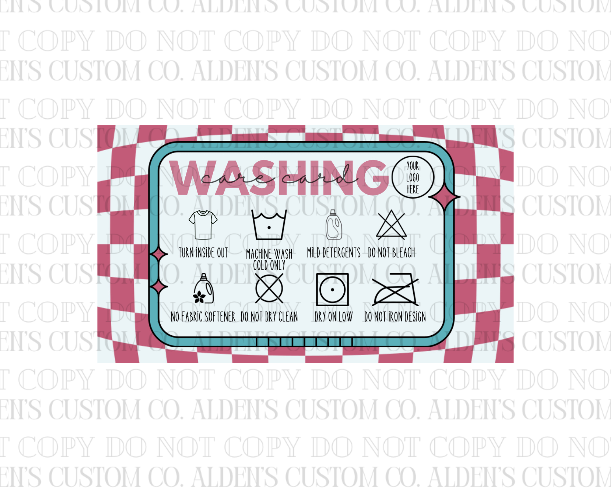 Washing Care Cards | Alden’s Custom Co.